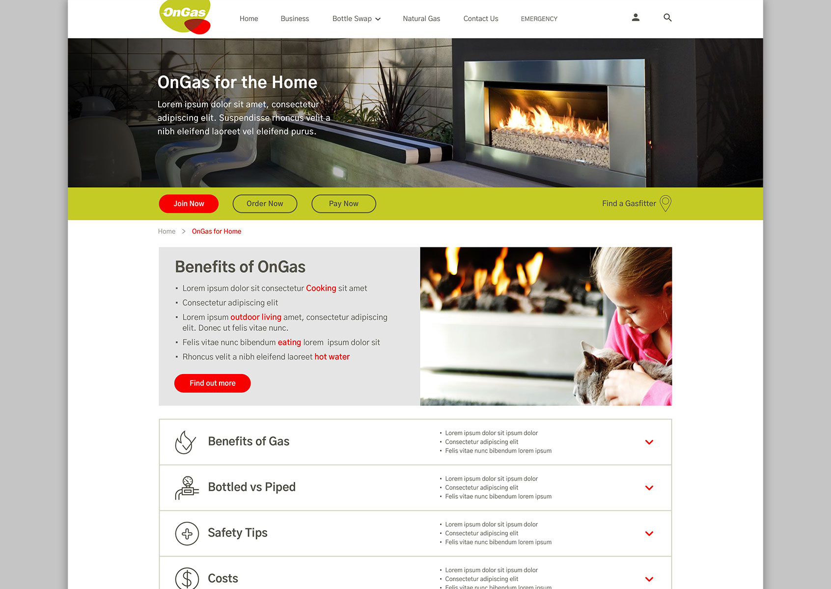 Ian Collins | Datacom – OnGas website UX/UI redesign