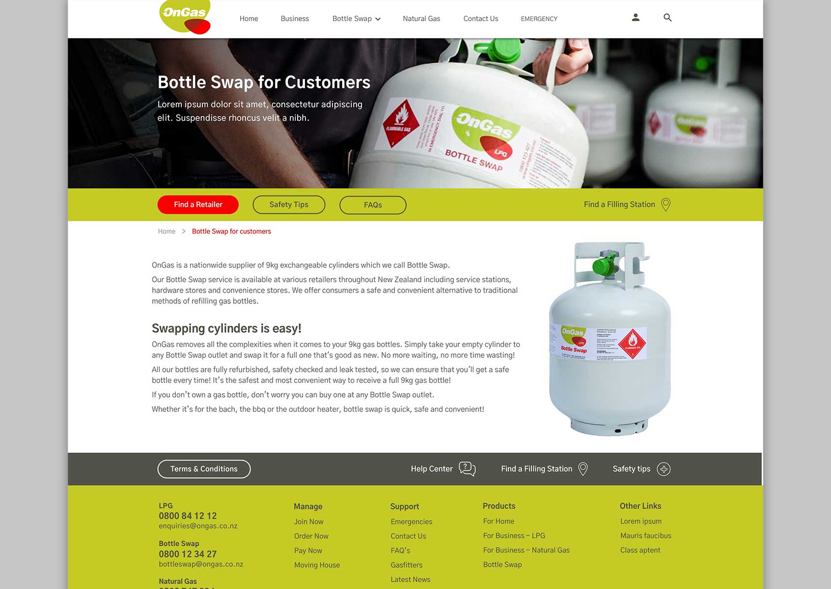 Ian Collins | Datacom – OnGas website UX/UI redesign