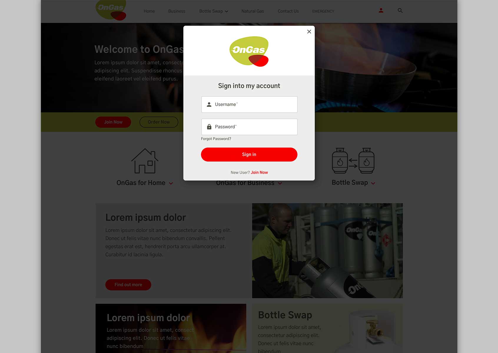 Ian Collins | Datacom – OnGas website UX/UI redesign