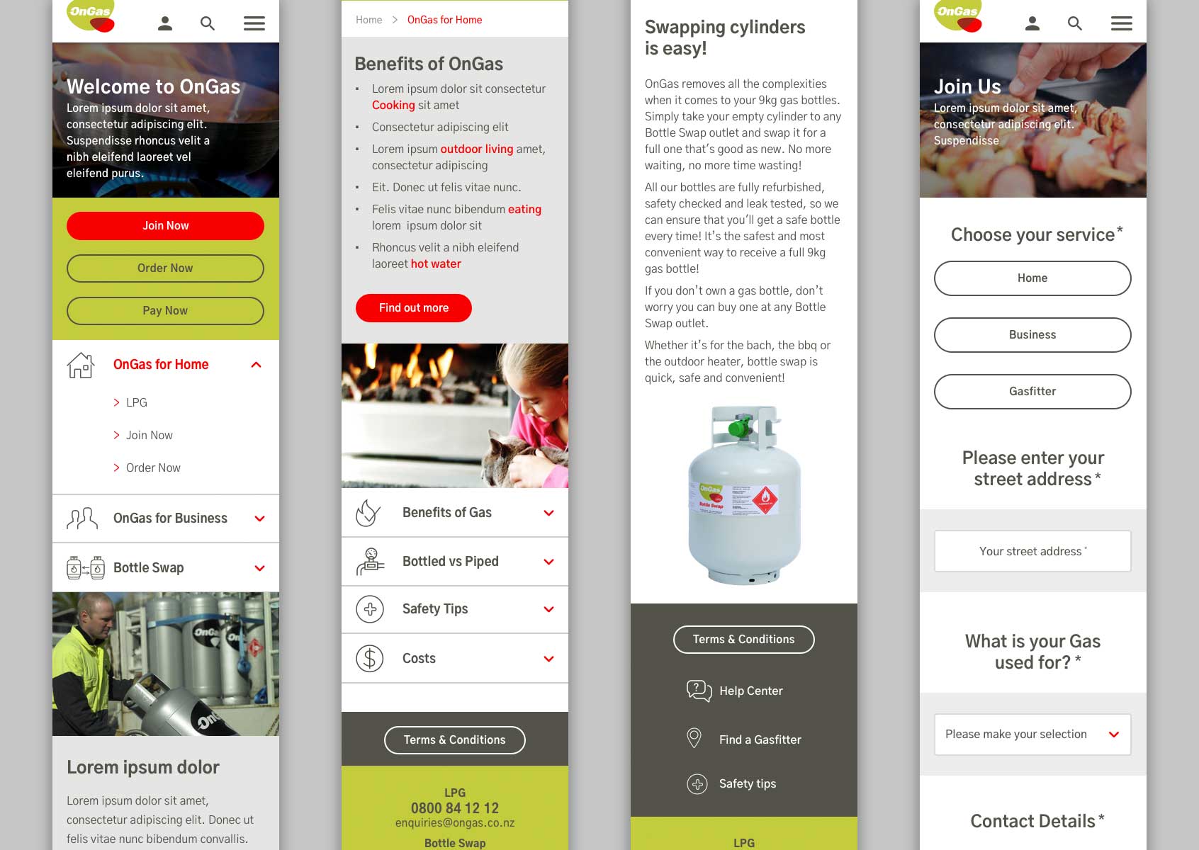 Ian Collins | Datacom – OnGas website UX/UI redesign